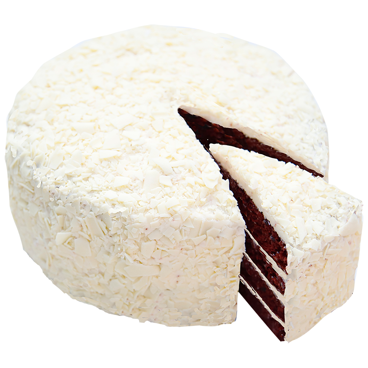 White Chocolate & Red Velvet Snowball Cake
